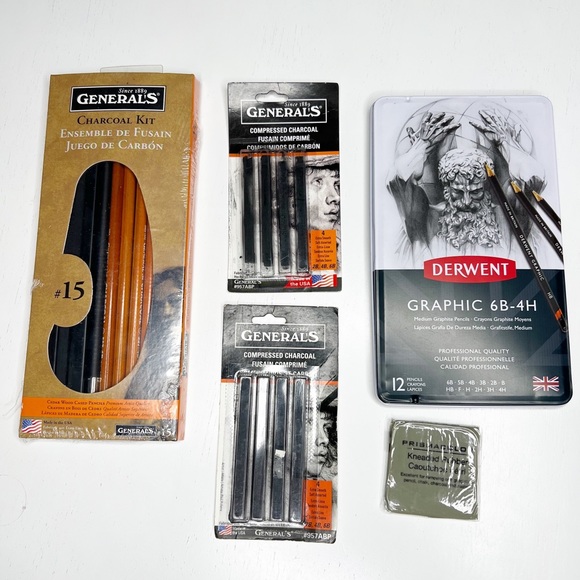 General’s | Other | Lot Of Drawing Art Supplies Charcoal Kit Pencils ...